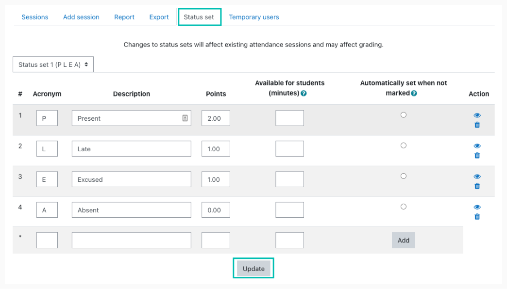 Taking Attendance - CCA Portal