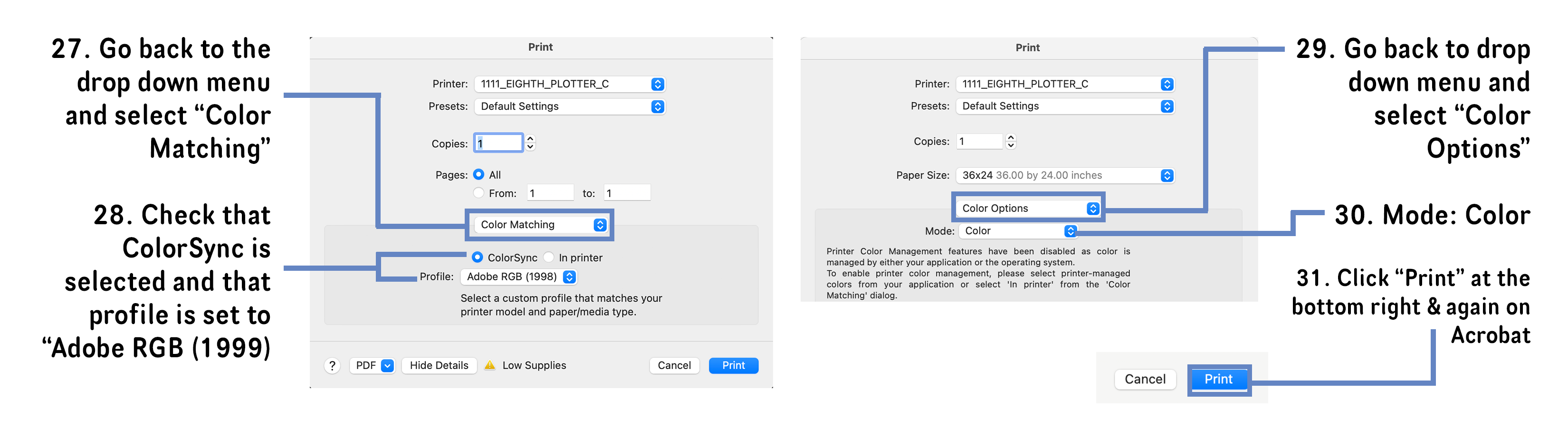 Printing to plotters using Acrobat - CCA Portal