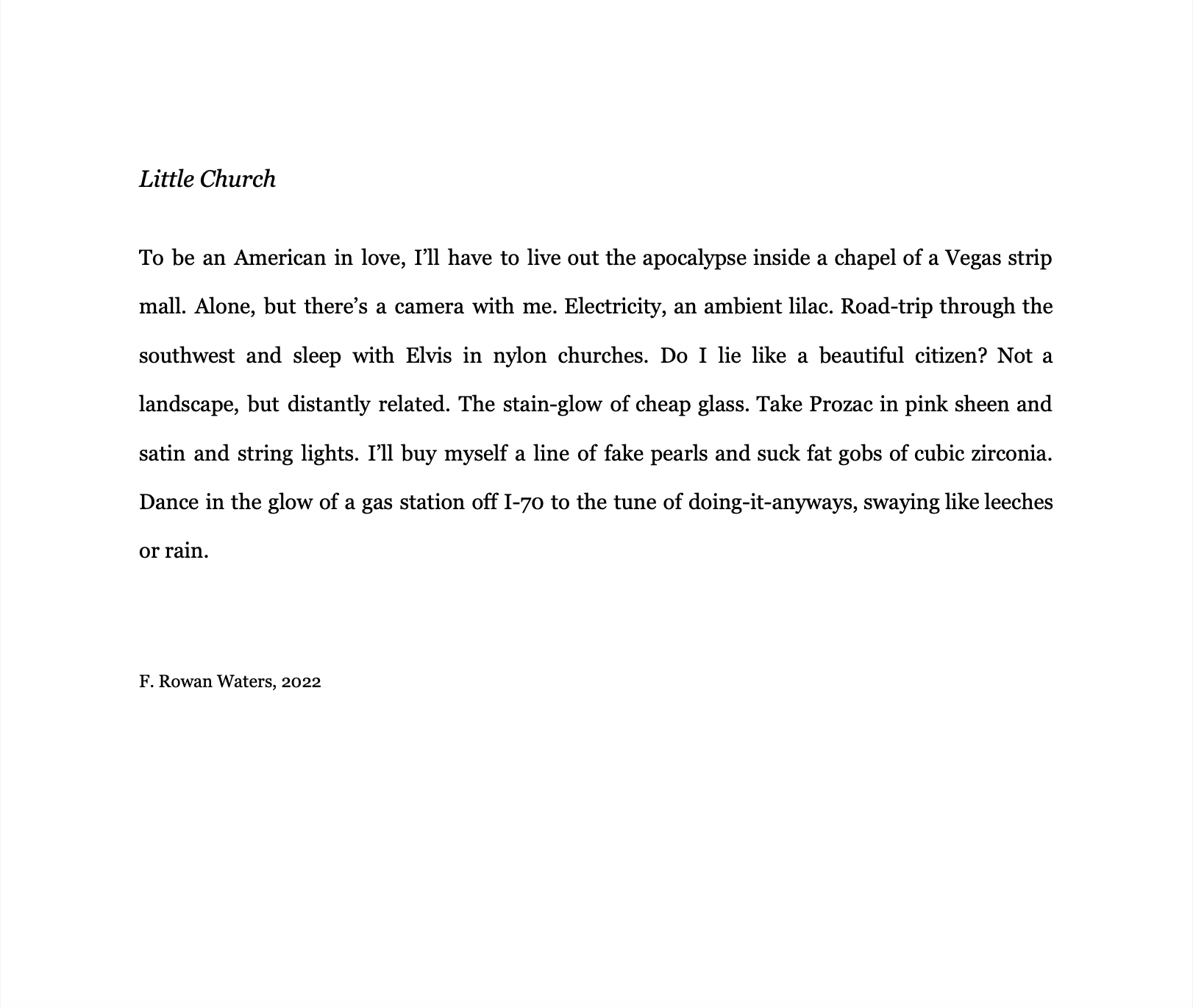 Culminating Work by CCA Students